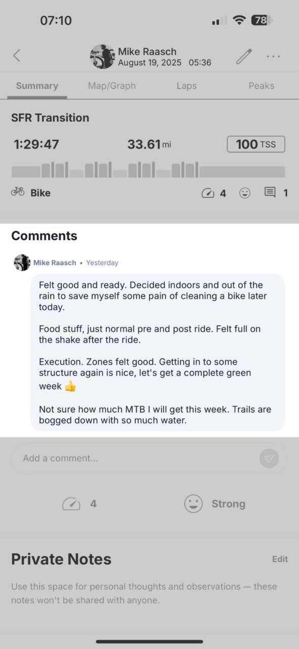 The Importance of Post-Workout Comments in TrainingPeaks